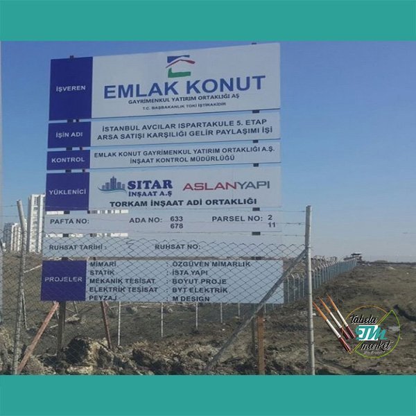 Emlak Konut inşaat TabelalarıTabela Market